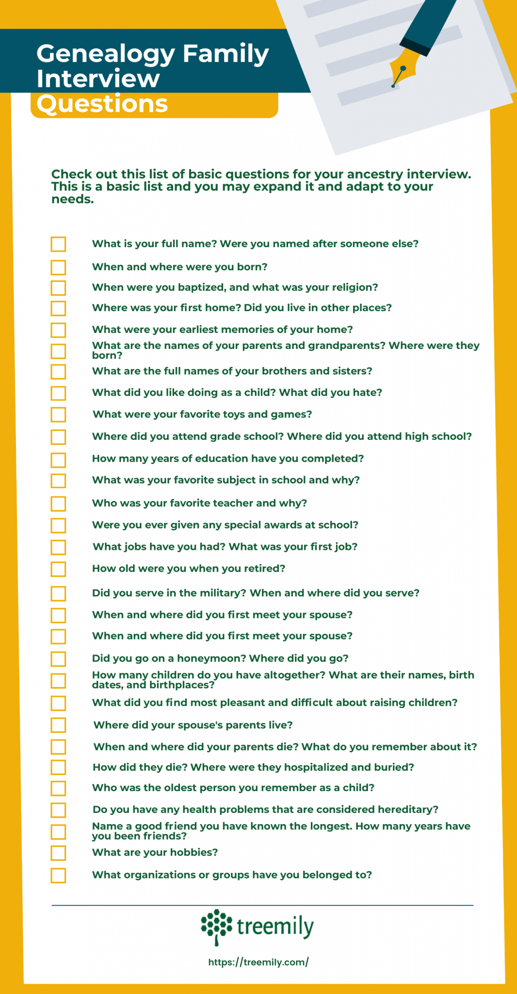 30 Genealogy Questions to Ask Your Grandparents and Other Relatives