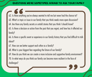 101 interview/trivia questions to ask your family.